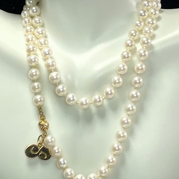 Jewelry | 14k Yellow Gold Hand Strung 67mm Japanese Akoya Pearl 1k ...